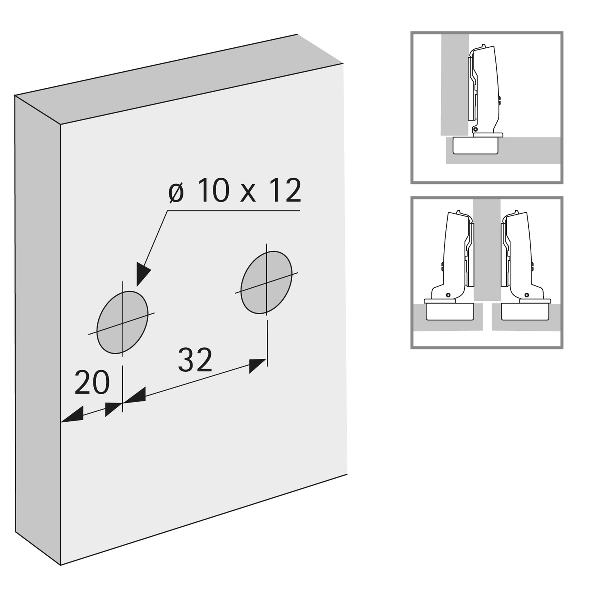 Platine de montage linéaire avec réglage en hauteur par trou oblong ...