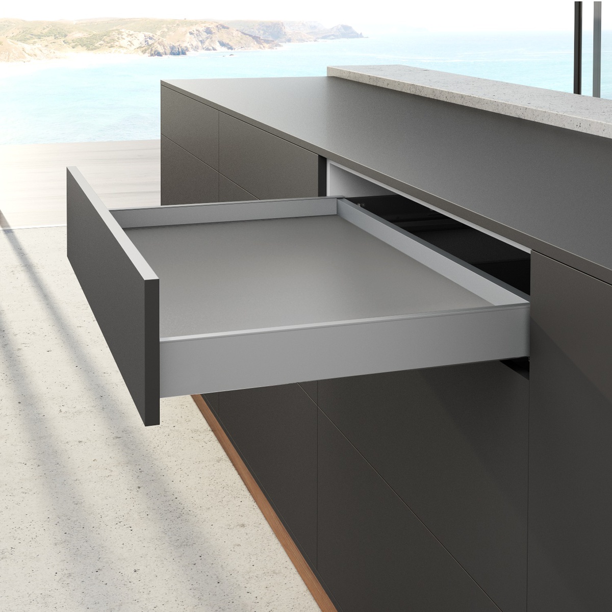 AvanTech YOU Costado, altura de 77 mm x NL 400 mm, plata, a la derecha ...