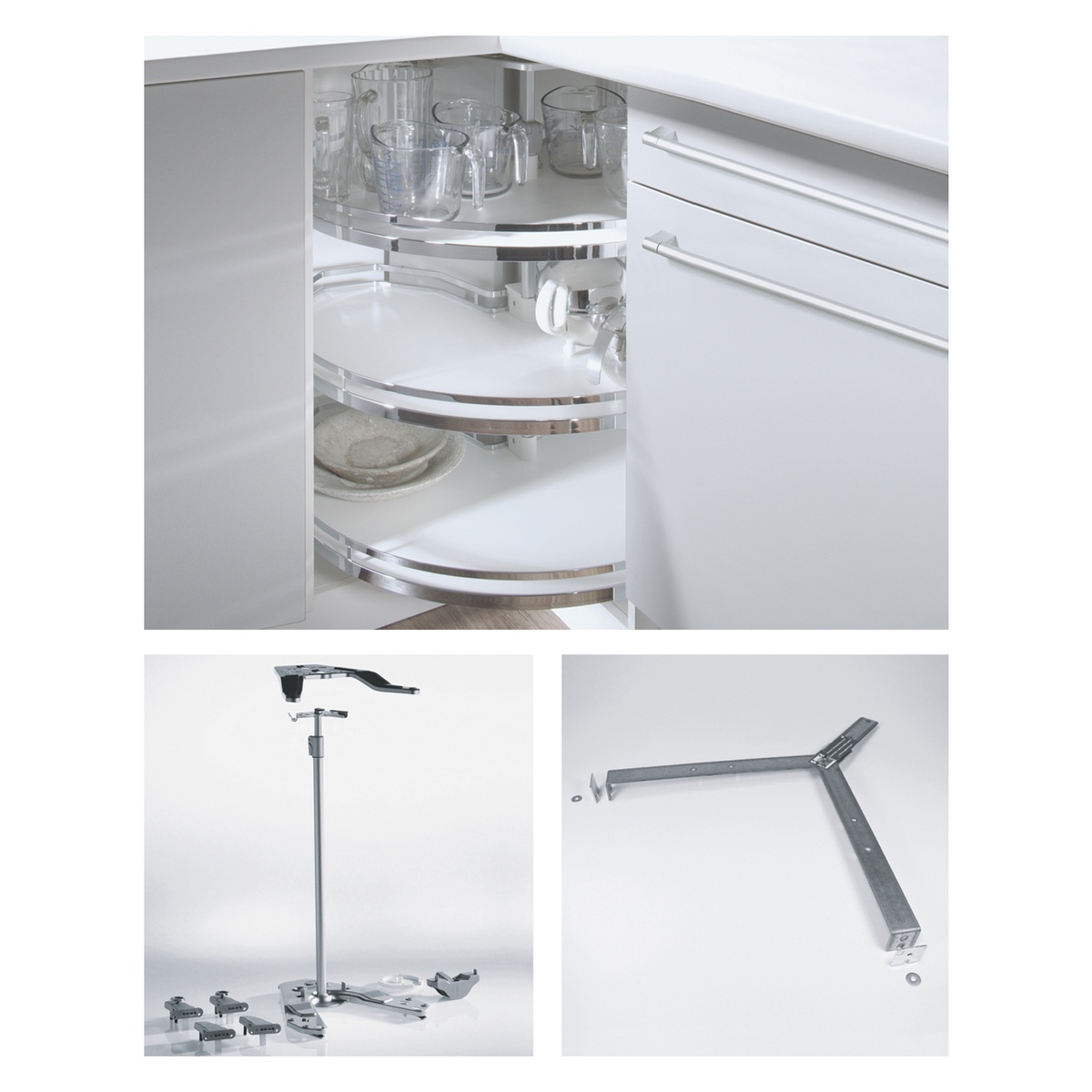 Revo 90° corner unit carousel fitting, silver | 9080040 | Hettich eShop ...