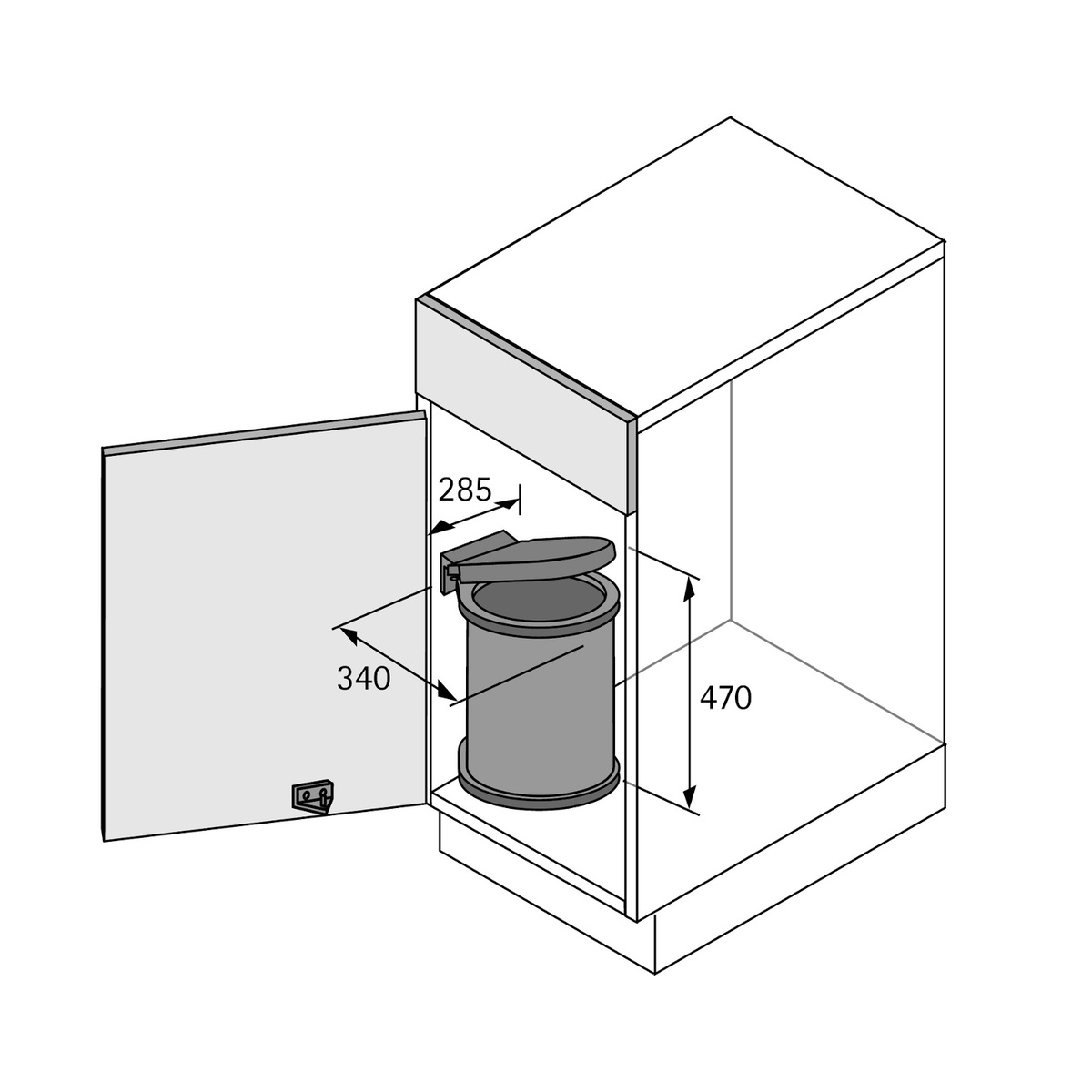 Bin.it Classic, 340 x 277 x 350 mm, 13 l, weiß | 9079967 | Hettich ...