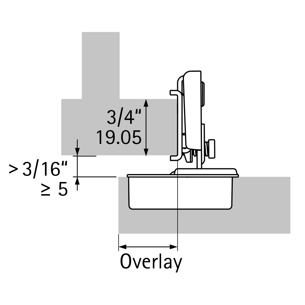 Optimat 3D with Silent System, TB 42, Overlay 3/4“ (19.1) | 9294760 | US Hettich Site
