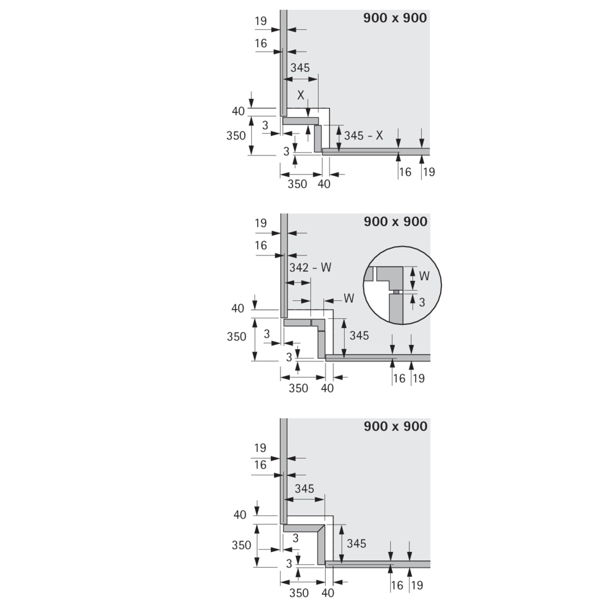 Falttür Eckschrankdrehbeschlag Revo 90°, silber | 9080040 | Hettich ...