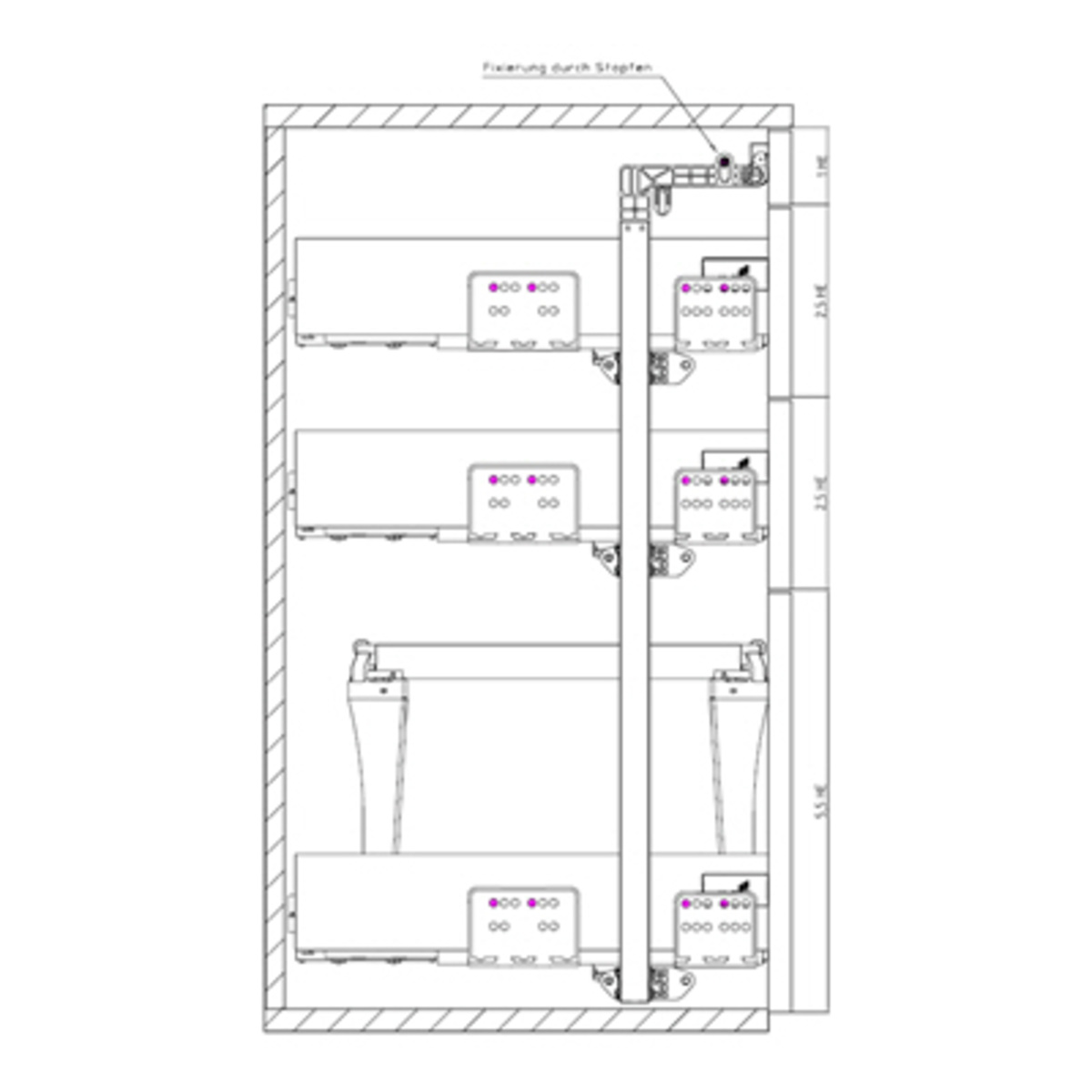 Design example locking system for ArciTech, variable installed width ...