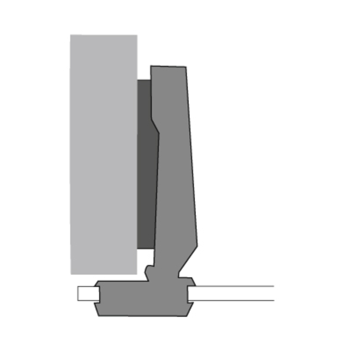 Intermat glass door hinge (Intermat 9904), overlay, Opening angle 95 ...