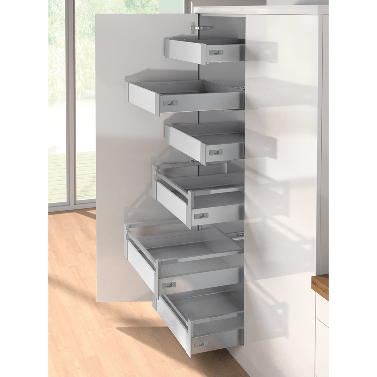 Hettich pull out tall unit store